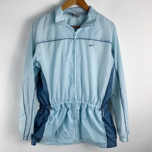 Nike | Jackets & Coats | Nike Blue Colorblock Zip Up Windbreaker Jacket ...